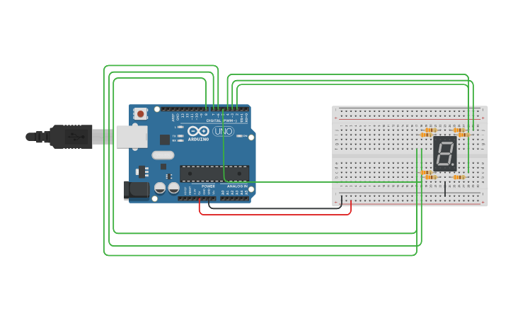 Circuit design Display de 7 Segmentos | Tinkercad Circuit design Display de 7 Segmentos | Tinkercad