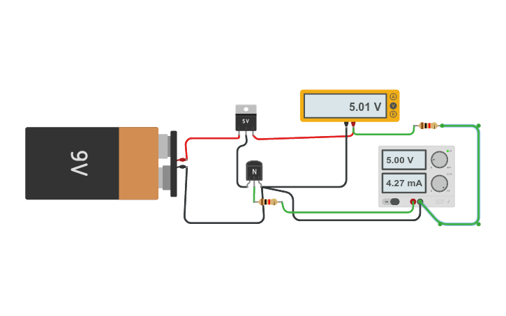 Circuit design Voltage Regulator Control - Tinkercad