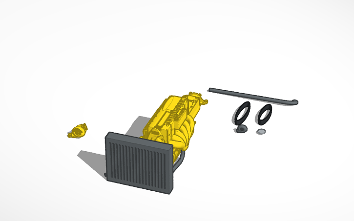 3D design Caterpillar skidder engine - Tinkercad