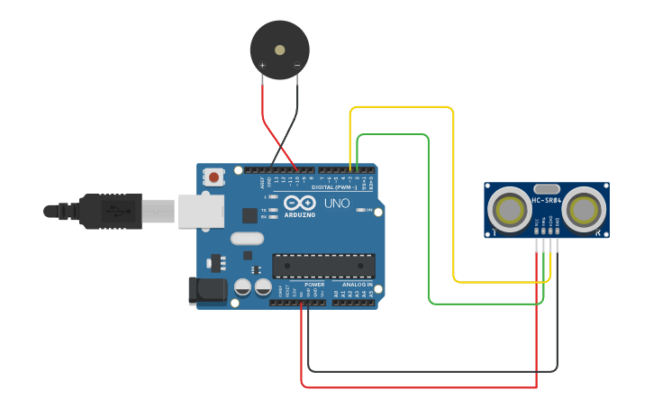 Circuit design Door Buzzer - Tinkercad