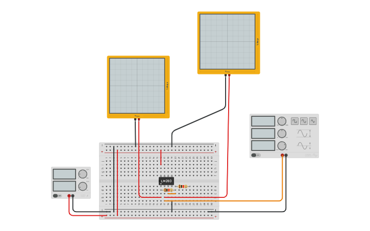 Circuit design Trigger di Schmitt con LM393 - Tinkercad