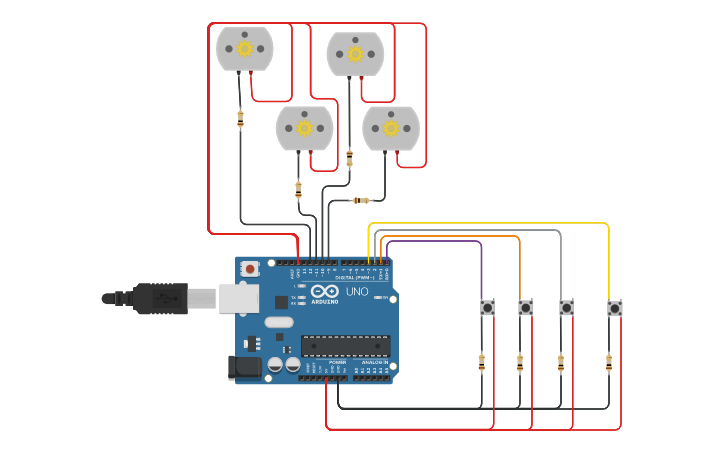 Circuit Design Motores ArduÍno Tinkercad