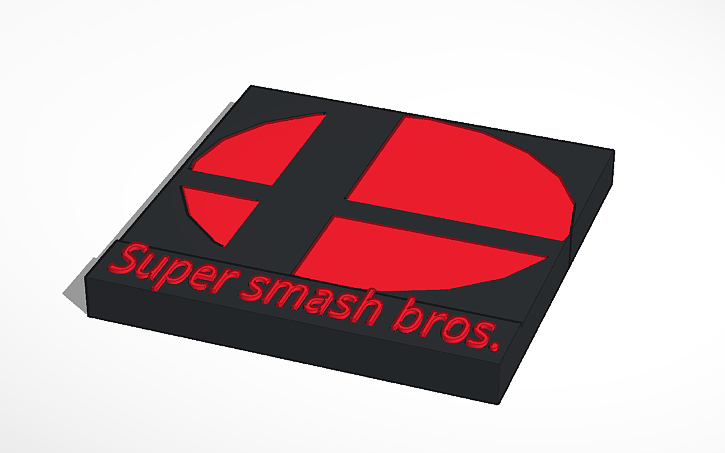 3D design super smash bros. logo - Tinkercad