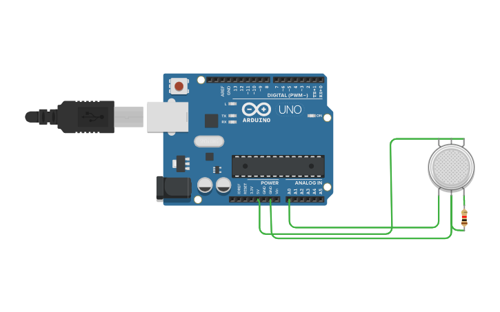 Circuit design Gas Sensor Detector Using Arduino - Tinkercad