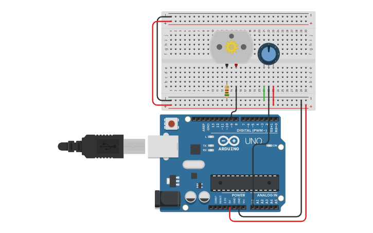 Circuit design PWM Motor - Tinkercad