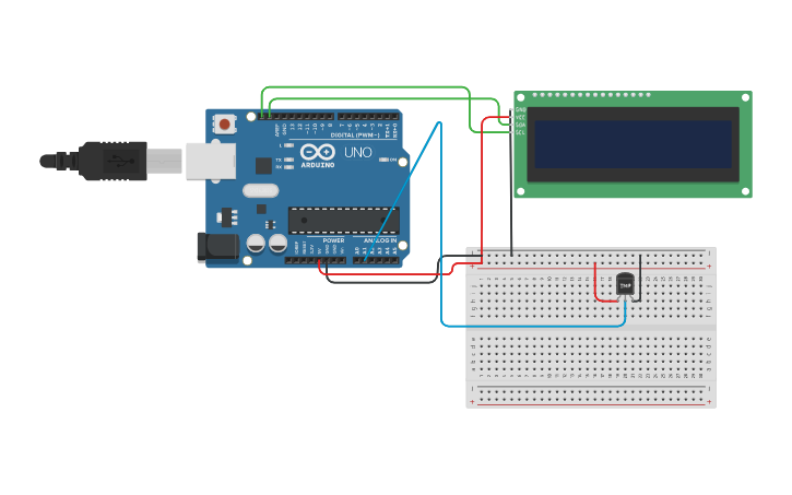 Circuit design LCD - Tinkercad