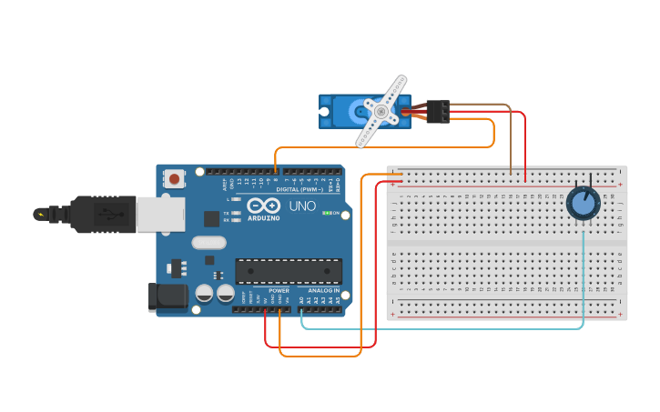 Circuit design Servo meter - Tinkercad