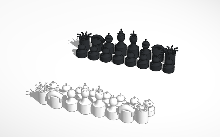 3D design Chess Set - Tinkercad