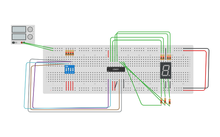 Circuit design BCD to 7 Segment Display Decoder - Tinkercad