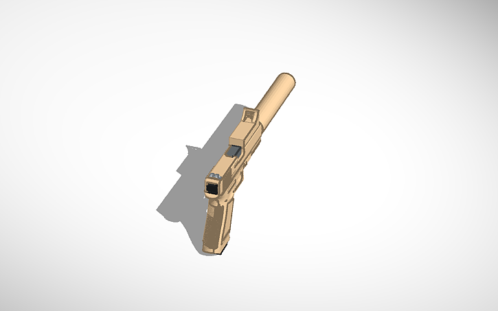 3D design Suppressed Glock desert skin (Working) - Tinkercad