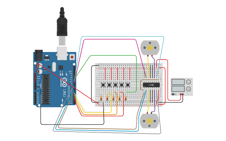 Circuit Design Arduino Car Tinkercad
