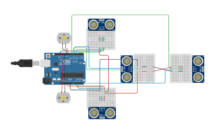 Circuit design Copy of Incomplete Obstacle Avoidance Circuit | Tinkercad