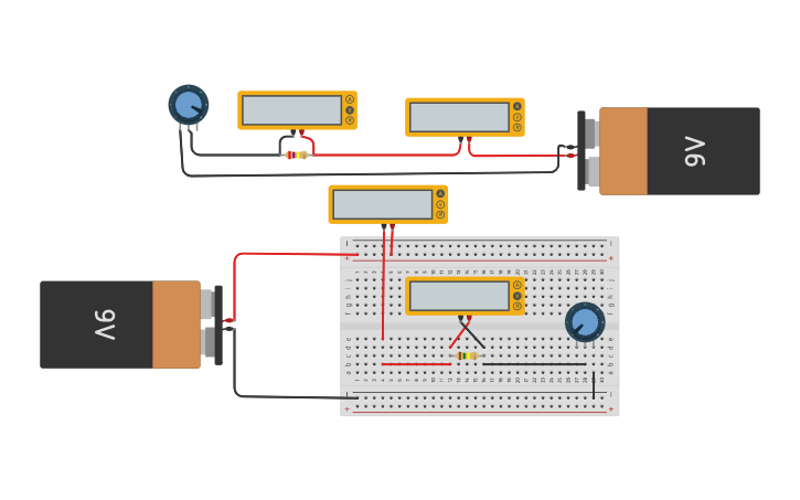 Circuit design Resistance VI Method Breadboard 1903051 | Tinkercad
