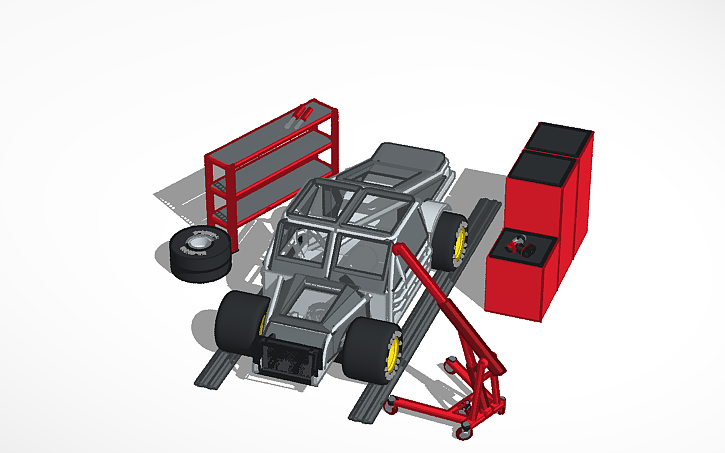 3D design NASCAR Mechanic Shop - Tinkercad
