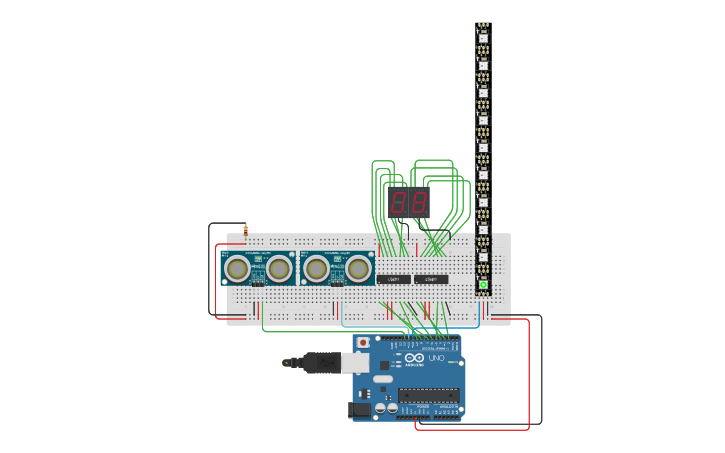 Circuit design Car Crash System - Tinkercad