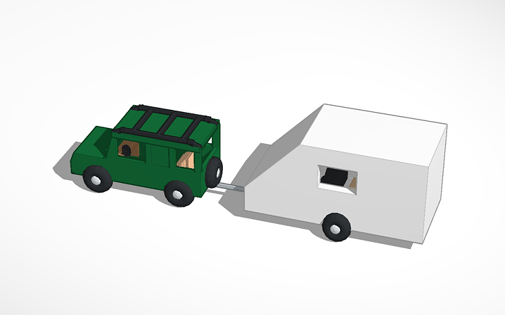 3D design land rover defender and caravan | Tinkercad