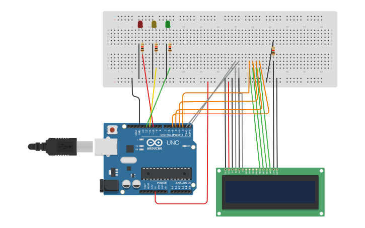 Circuit design buat lampu merah - Tinkercad Circuit design buat lampu merah - Tinkercad