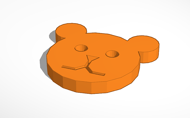 3D design Teddy Bear Button | Tinkercad