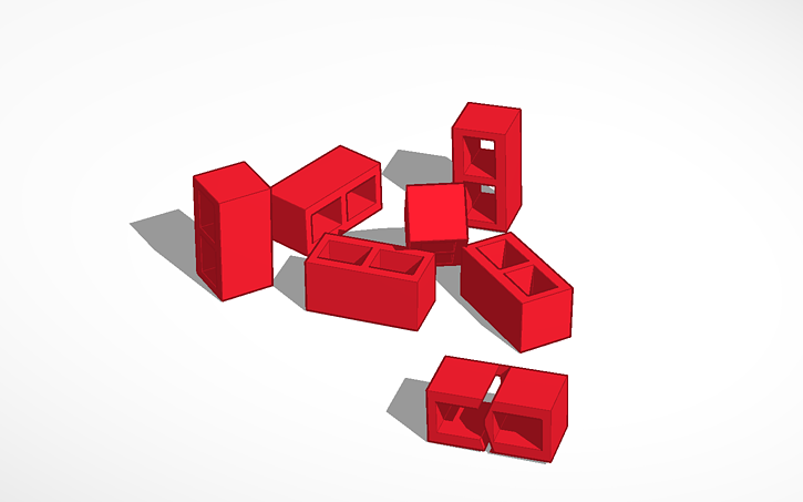 3D design Cinder block pile - Tinkercad