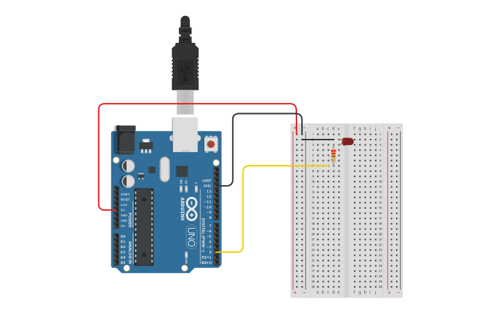 Circuit design LED - Tinkercad