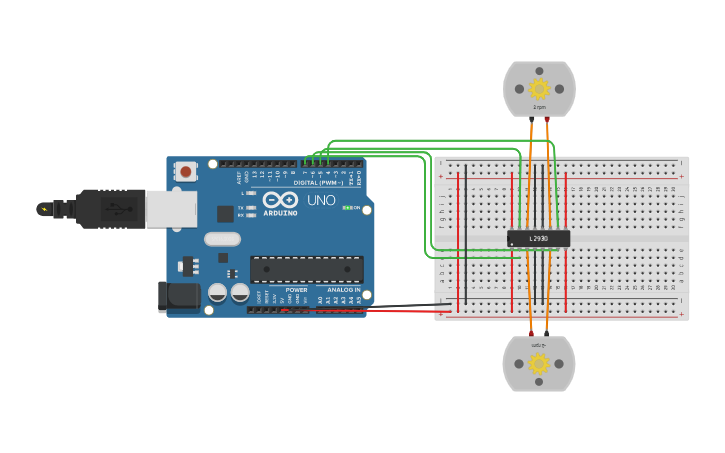 Circuit design car robot - Tinkercad