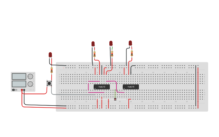 Circuit Design 3 Bit Ripple Counter Tinkercad