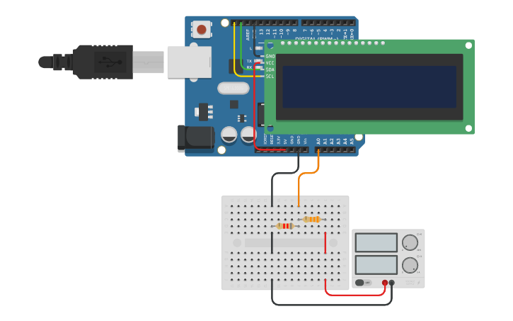 Circuit design Voltimetro com Arduino - Tinkercad