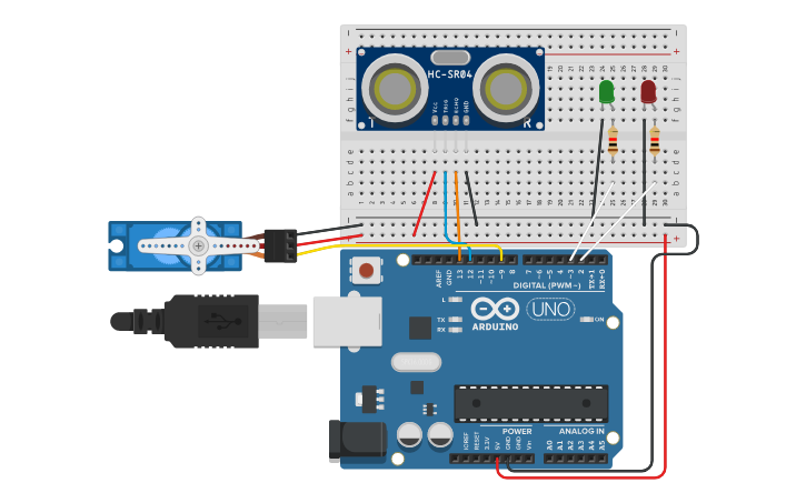 Circuit Design датчик вторжения Tinkercad