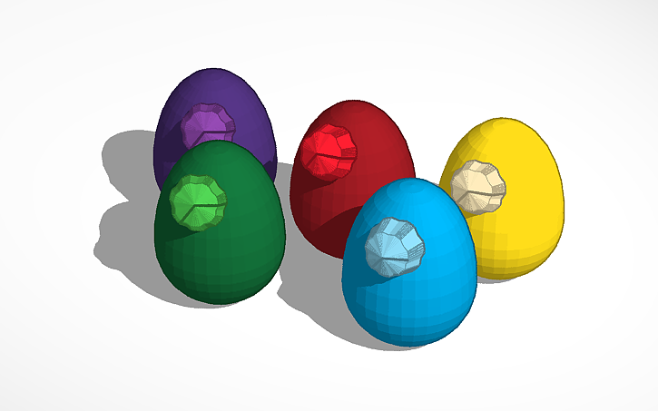 3D design gem eggs - Tinkercad