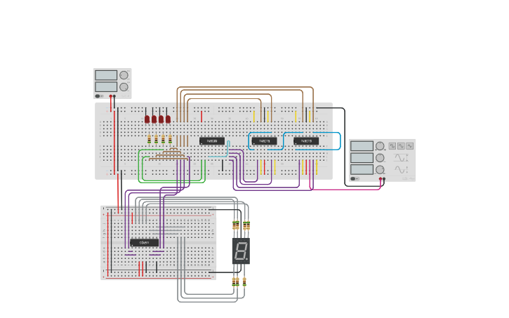 Circuit design Relógio com display de 7 segmentos - Tinkercad