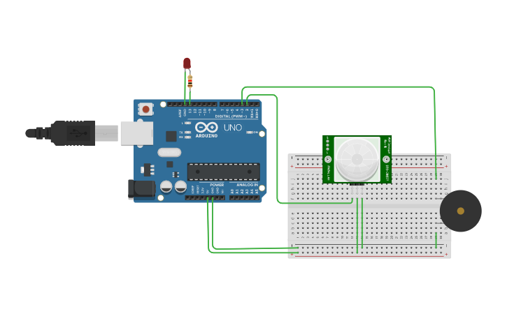 Circuit Design Touchless Door Bell Tinkercad 8366