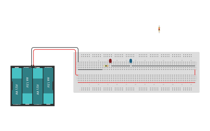 Circuit design First circuit: series circuit - Tinkercad