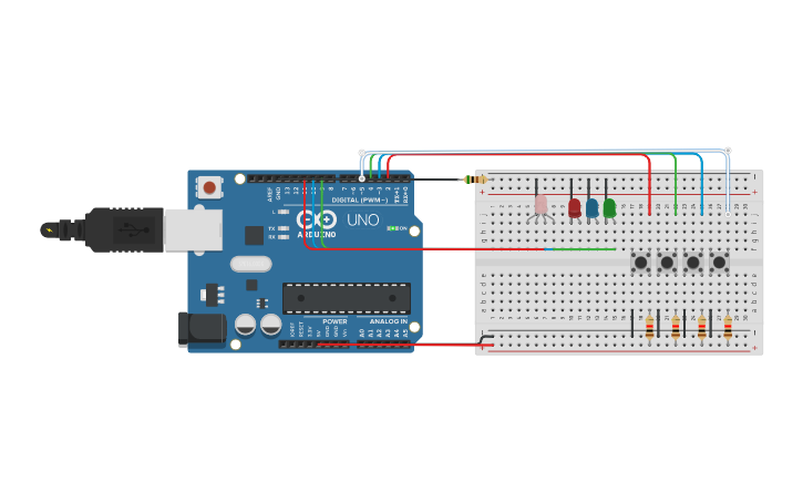 Circuit design Pushbutton - Tinkercad