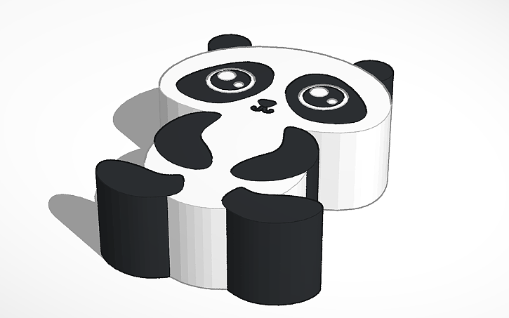 3D design Panda (flat) - Tinkercad