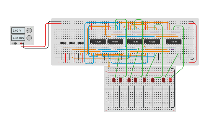 Circuit design 3:8 decoder - Tinkercad
