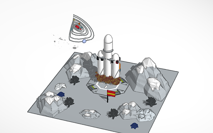 3D design cohete espacial - Tinkercad