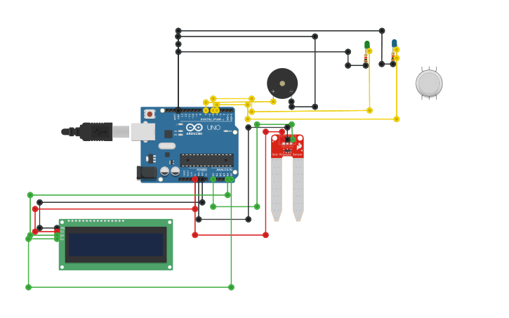 Circuit design soil moisture - Tinkercad