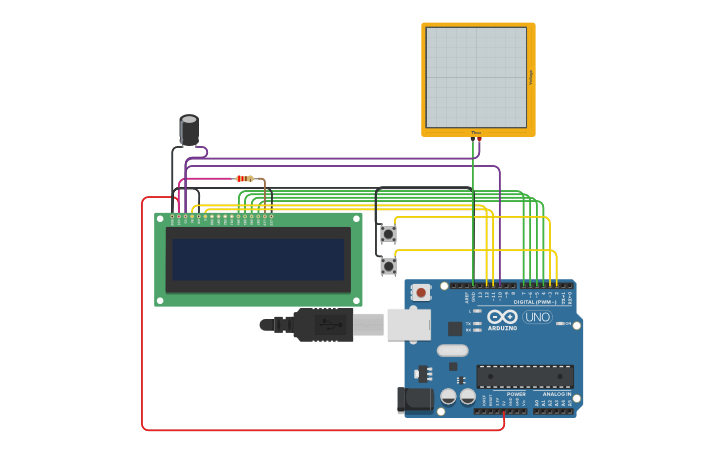 Circuit design Arduino LCD Soft Contrast - Tinkercad