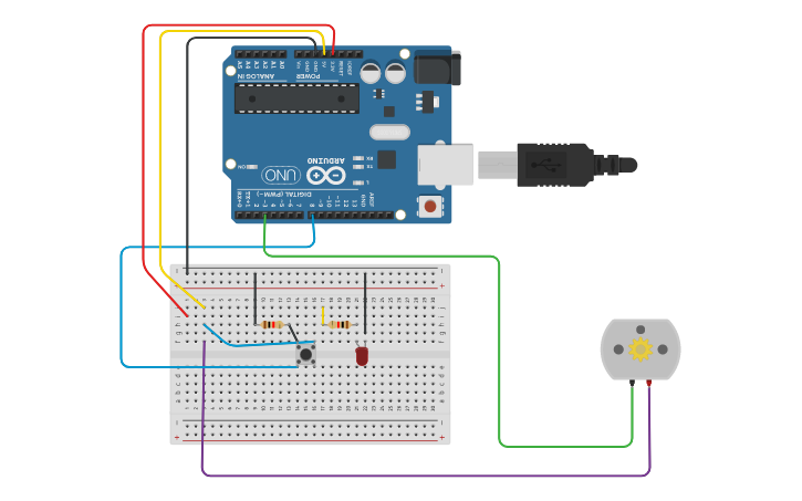 Circuit design Motor DC - Tinkercad