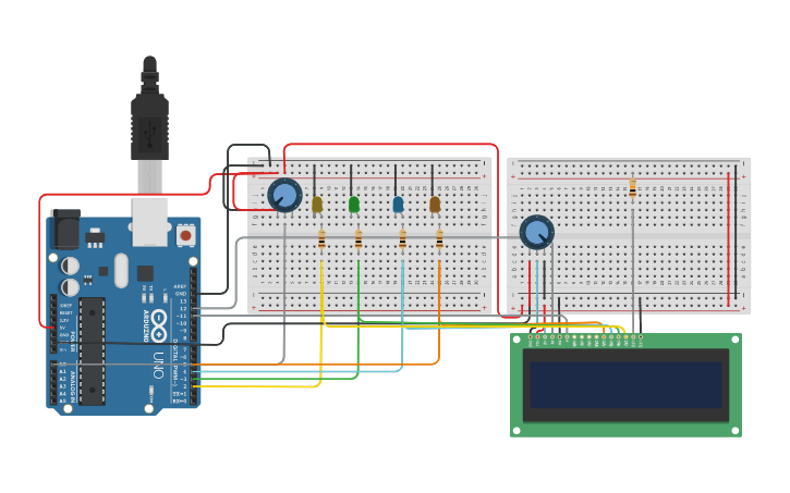 Circuit Design Lcd And Led Display Tinkercad