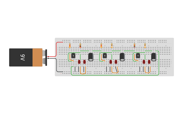 Circuit design Super LED Chaser Circuit - Dylan Williams | Tinkercad