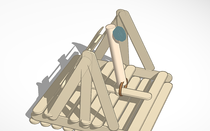 3D design Mini Catapult - Tinkercad