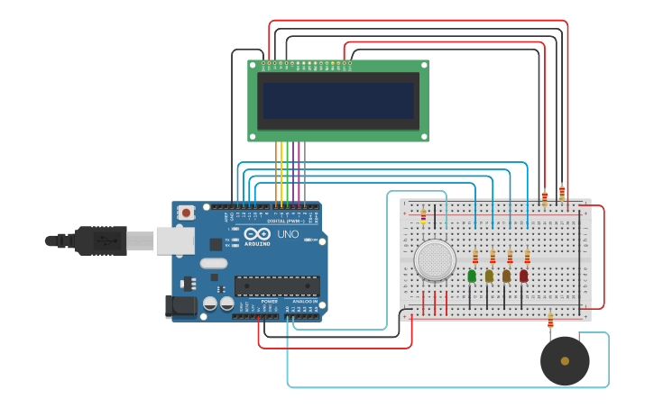 Circuit Design Sistem Pendeteksi Polusi Udara Berbasis Arduino Tinkercad
