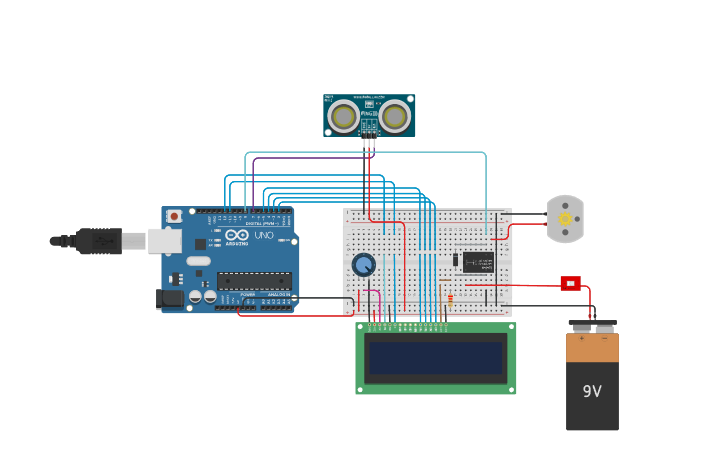 Circuit design AUTOMATIC WATER FLOW LEVEL DETCTION USING RELAY - Tinkercad