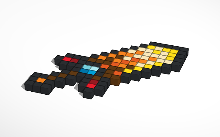 3D design minecraft magma sword | Tinkercad