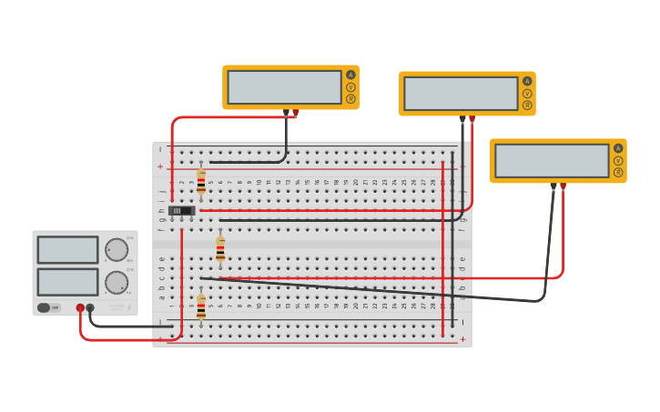 Circuit design Intensidad en circuito en serie | Tinkercad Circuit design Intensidad en circuito en serie | Tinkercad