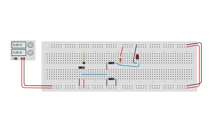 Circuit design DRL NOT Gate - Tinkercad