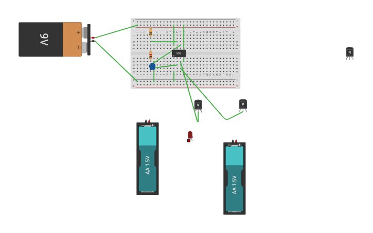 Circuit design Alternate LED Blink - Tinkercad