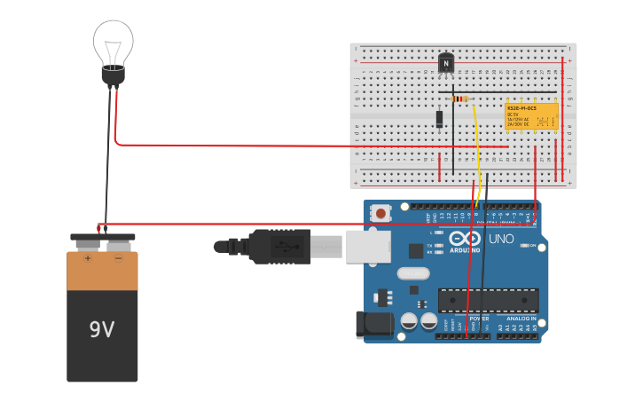Circuit design Manejo de relé con arduino - Tinkercad