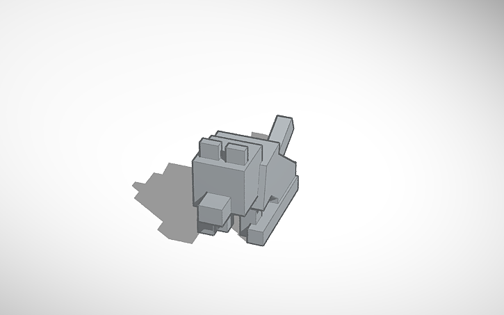 3D design Minecraft sitting dog/wolf - Tinkercad
